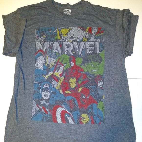 Marvel | Shirts | Marvel Pixelated Hero Collaboration Group Shirt ...